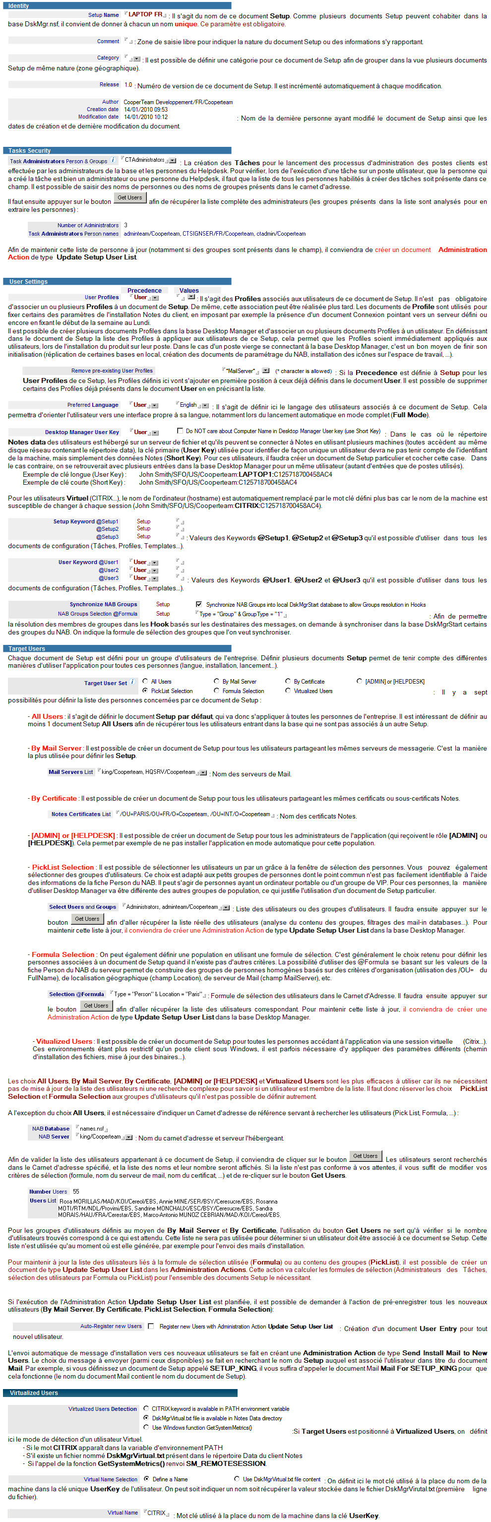 Documents Setup – Centre d'Assistance Cooperteam