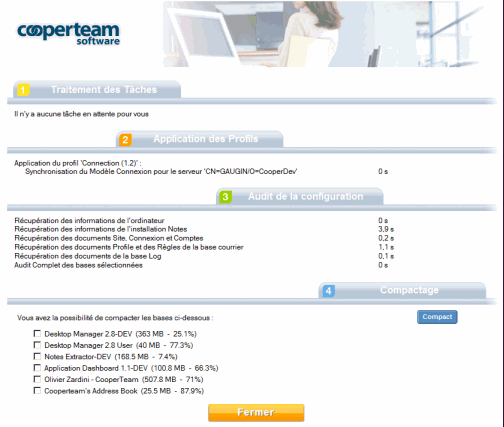 Ouverture de l'application – Centre d'Assistance Cooperteam