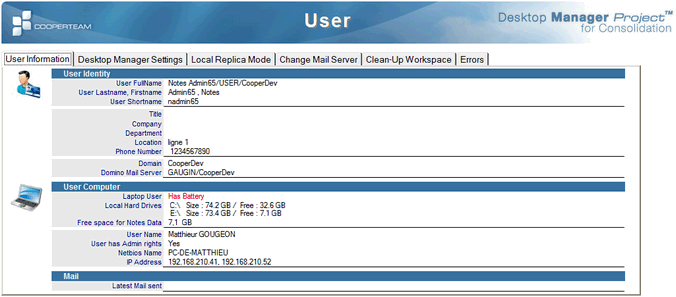 Les documents User et Database – Centre d'Assistance Cooperteam
