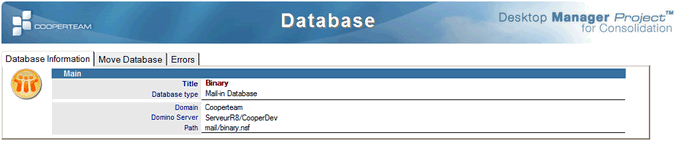Les documents User et Database – Centre d'Assistance Cooperteam