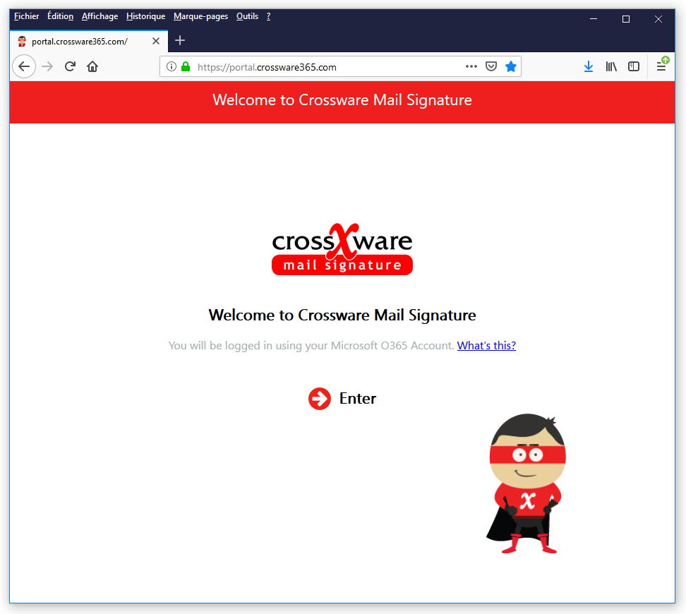 Lien vers le portail (console) d'administration Crossware Mail ...