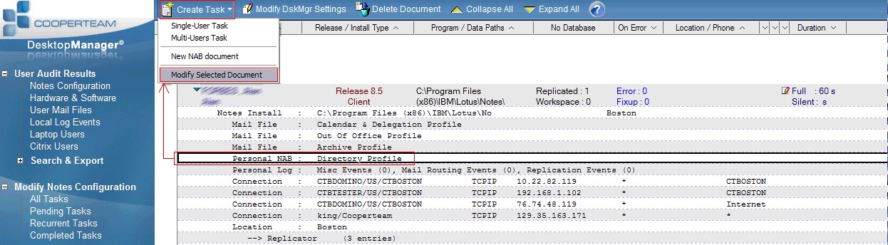 Desktop Manager : Updating PersonalAddressBook profile – Cooperteam Support Portal